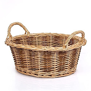 Rurality Small Empty Gift Basket to Fill Chocolate,Nuts,Coffee,Cookies for Women,Holiday,Mother's Day,Birthday Wicker Present Hamper with Handle,Small