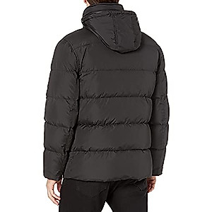 Andrew Marc Men's Legacy Carlton Mid Length Parka Jacket, Black, Large