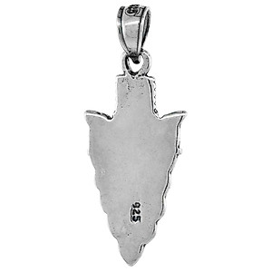 Sterling Silver Arrowhead Pendant, 1 tall