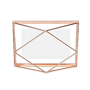 Umbra Prisma Picture Frame, 4 x 6 Photo Display for Desk or Wall, Copper