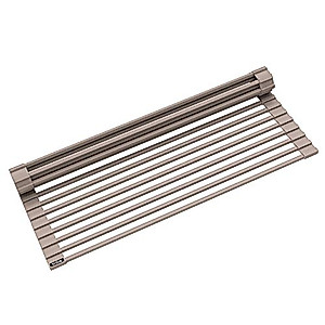 Kraus KRM-10BR Kore Multipurpose Over-Sink Roll-Up Dish Drying Rack, 21 Inch-Regular, Brown