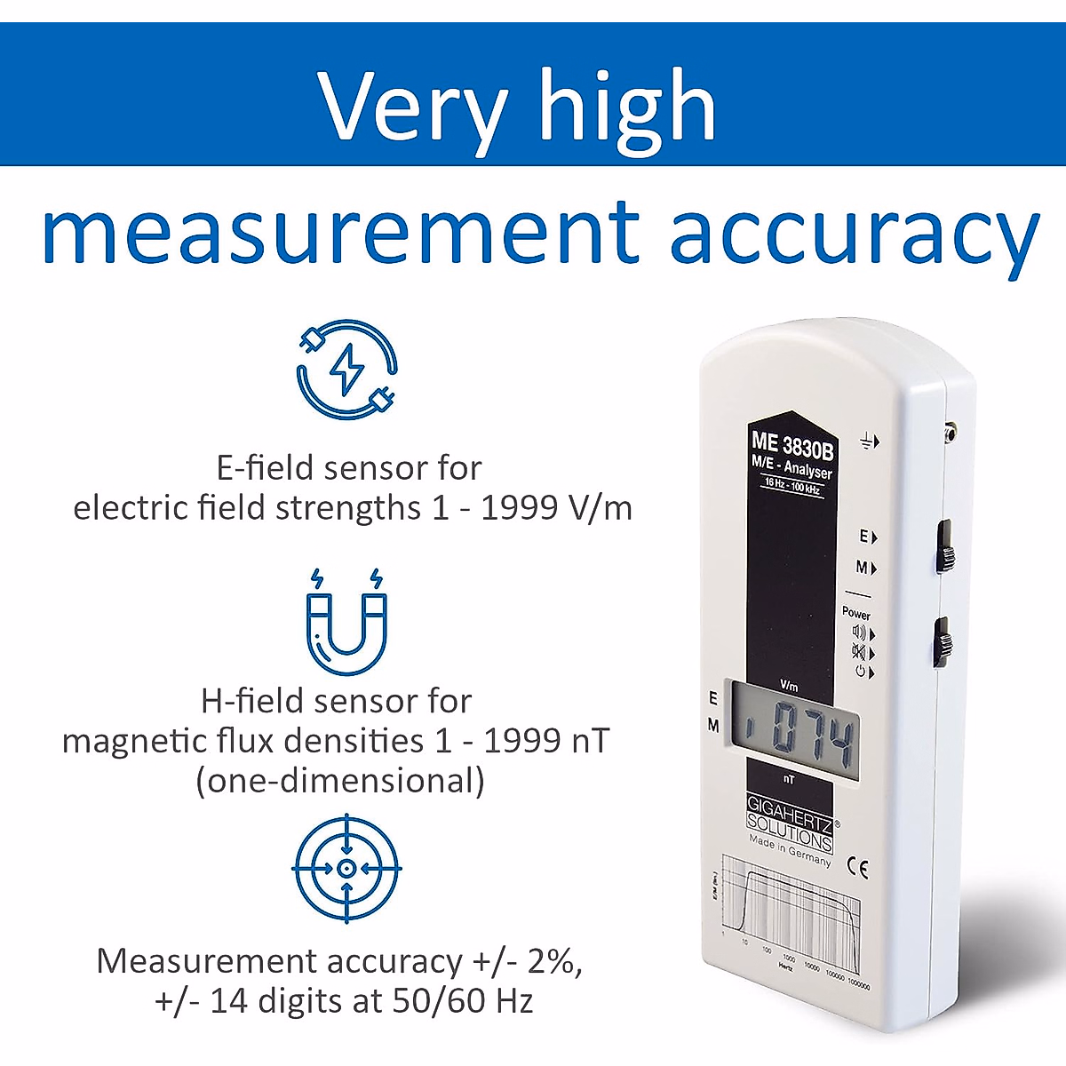 ME3830B - Standard Electromagnetic Field Meter for Low Frequency 16 Hz - 100 kHz