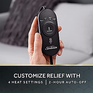 Sunbeam AdvancedHeat King-Sized Heating Pad, Sunbeam Heating Pad for Tough Pain Relief