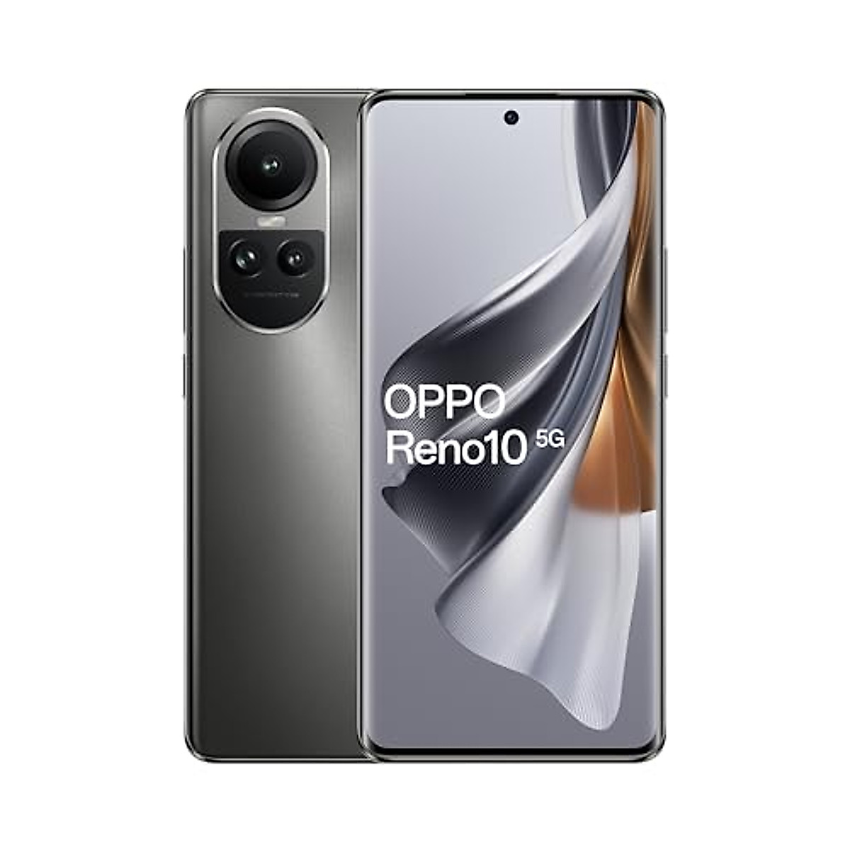 OPPO Reno10 Dual-SIM 256GB ROM + 8GB RAM (Only GSM | No CDMA) Factory Unlocked 5G Smartphone (Silvery Grey) - International Version