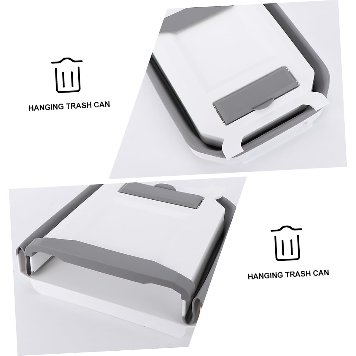 PRETYZOOM 1pc Trash Can Folding Storage Bin Trash Basket Storage Tank Wall-Mounted White