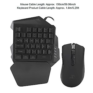 One-Handed RGB Gaming Keyboard and Combo with Converter, 3200 DPI Mouse, 35 Keys Gaming Keypad Adapter Base Kit Set for/X-One/for PS3/X-360/for Switch