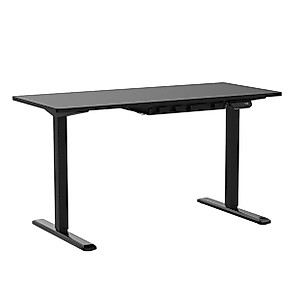 VIVO Electric Height Adjustable 60 x 24 inch Stand Up Desk, Espresso Solid One-Piece Table Top, Black Frame, Standing Workstation with Elegant Touch Screen Controller, DESK-KIT-2E6E