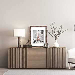 Luxdart 12x16 frame Dark Walnut Made of Solid Wood Display Pictures 8.5x11 with Mat or 12x16 without Mat, Farmhouse Distressed 12x16 Picture frames for Wall Mounting