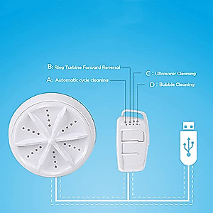 Mini Dishwasher Portable Ultrasonic Intelligent Dishwasher, USB Ultrasonic Dishwasher Household Electric Dishwasher Vegetable Fruit Ultrasound Wave Vibration Washing Machine (3in1)