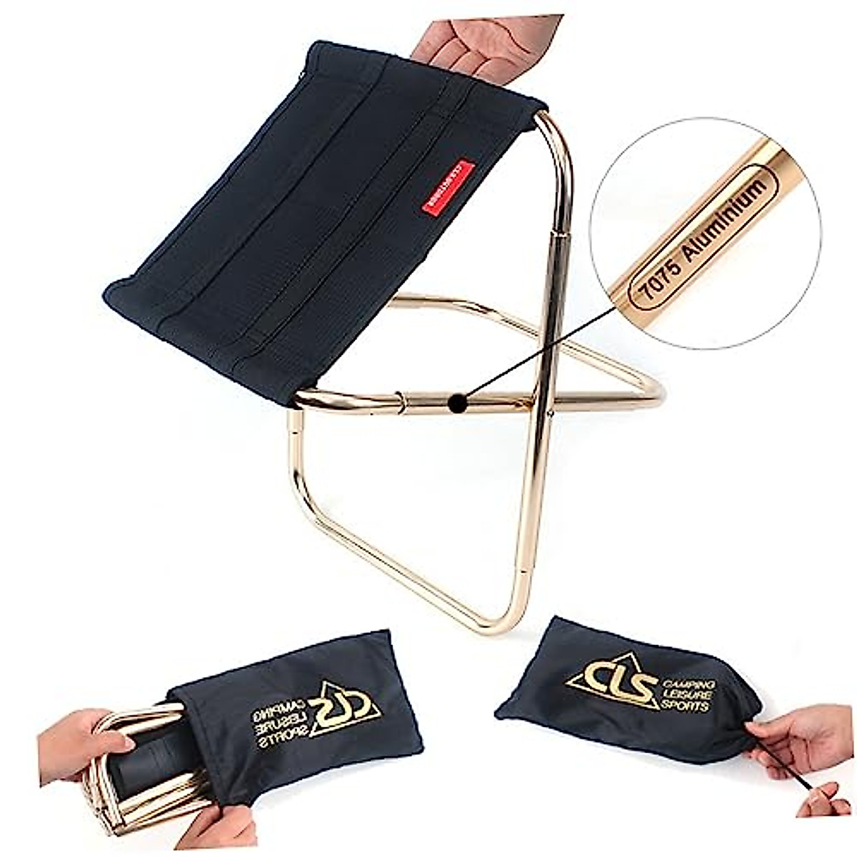 Toddmomy Outdoor Portable Chair Portable Chairs Black Fishing Chair Oxford Cloth Chair Folding Chair Aluminum Alloy Little Outdoor Chair Outdoor Chairs