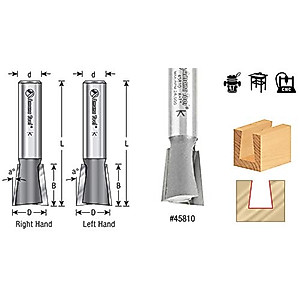 Amana Tool - 45813-LH Carbide Tipped Stair Tread L/H Dovetail 7 Deg x 1" Dia x 7/8 x 1