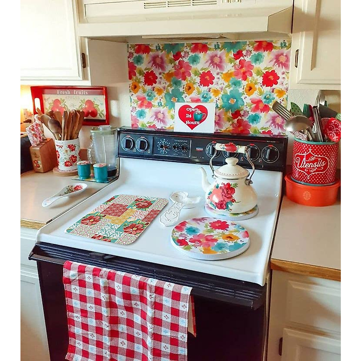 Washable Rubber Pioneer Dish Drying Mats For Kitchen Counter Home Large Coffee Bar Pad Accessories And Decor For Utensils Stemware (18''x24'')