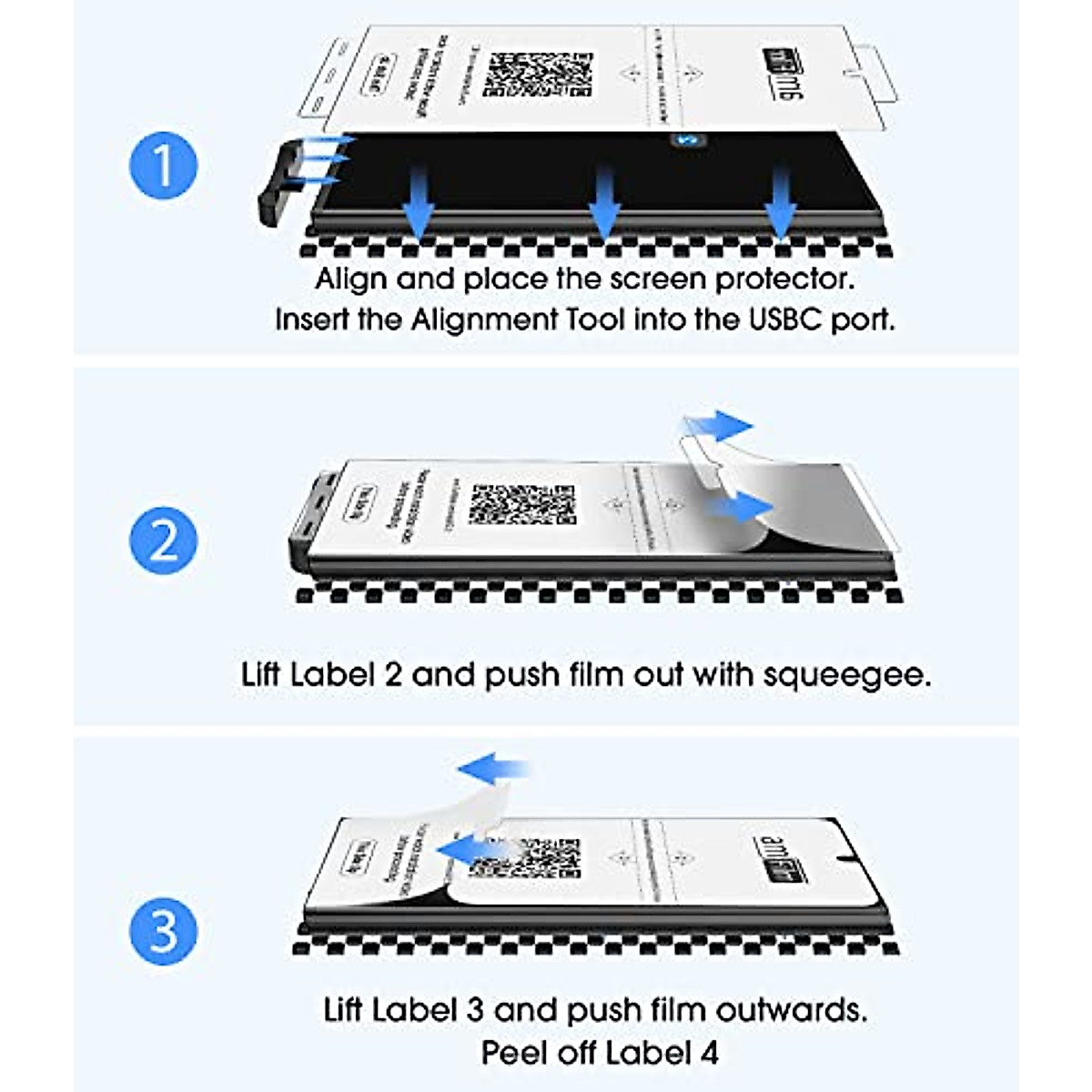 amFilm [2+2 Pack Compatible with Samsung Galaxy S23 Ultra Screen Protector n Camera Lens Protector 5G 6.8", Fingerprint ID Compatible, with Easy Installation Tool, HD Clear, TPU Film Full Coverage