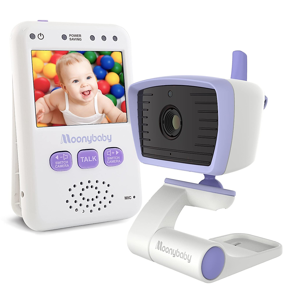 Moonybaby Travel Portable Baby Monitor with Video and Audio, Model: Value 100, No WiFi, 2-Way Audio, 12 Hours Long Battery Life, 960ft Long Range, Auto Night Vision, VOX