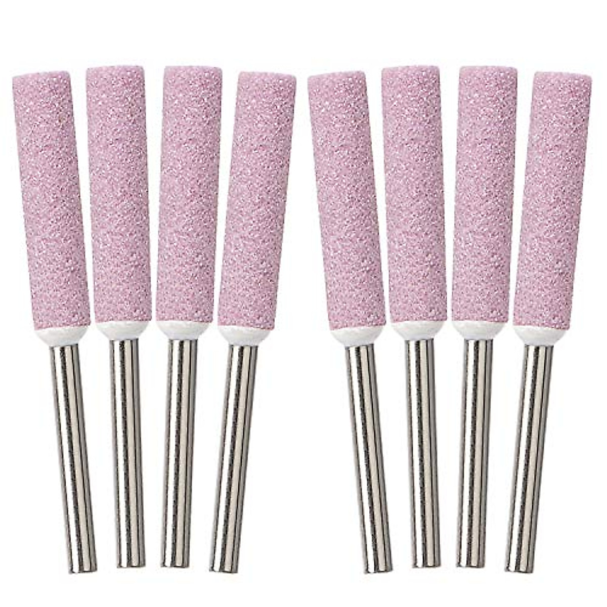 OIIKI 8 Pack Burr Grinding Stone File, Chainsaw Sharpener 7/32Inch 5.5mm (Pink)