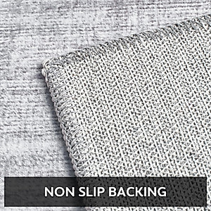 5x7 Area Rugs for Living Room, Machine Washable Non Slip Area Rug Modern Abstract Indoor Rug Carpet Ultra Soft Rugs for Bedroom Dining Room Playroom Bedside Office, Grey