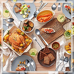 100 Pieces Forks and Spoons Silverware Set Stainless Steel Flatware Cutlery Set Dinner Forks and Spoons Mirror Polished Dishwasher Safe Utensil for Kitchen Restaurant or Home