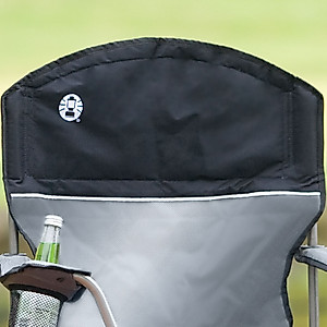 Coleman Camping Chair with 4 Can Cooler | Chair with Built In 4 Can Cooler, Grey/Black