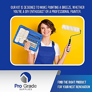 Pro Grade Paint Roller Cover Set,Wall Painting Roller Naps for Professional or Home Owners with All Paints and Stains. Paint Roller Covers are for House or Commercial Use. (10 Piece Set)