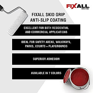 FIXALL Skid Grip Anti-Slip Coating, 1 Gallon, Jet, Exceeds ADA Standards, Ideal for Safety Areas, Slip-Resistant Pavement, Cement & Concrete Paint