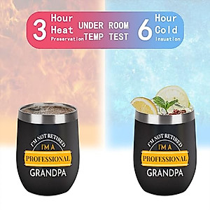 I'm Not Retired I'm A Professional Grandpa Tumbler With Lid And Straw For College