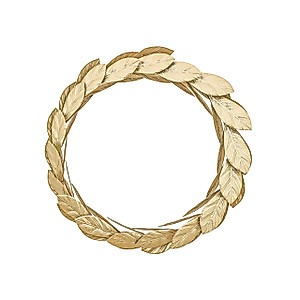 Gold Leaves Metal Wreath Wall Decor for Front Door,13 inch Door Wreath for Christmas,Window,Wedding,Party Decoration