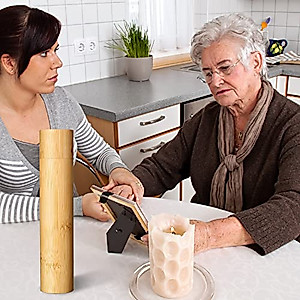 Yalikop 8Pcs(4pc mini urns & 4pc black drawstring bags)Bamboo Scattering Cremation Small Urns for Ashes Funeral Urn Tube Mini Keepsake Human Caskets Spreading & Black Drawstring Bag PET Ashes,9x2Inch