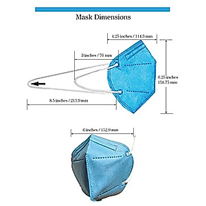 ProStar Respirator Face Mask, Fold-Style with Ear Loops, Made in USA, 20pcs, 4-Layer ≥ 95% Filter Efficiency, Blue Mask
