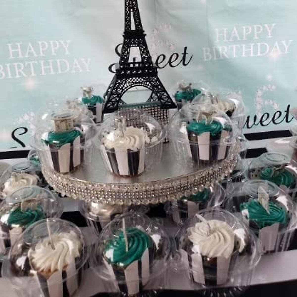 Yosoo Cupcake Containers 100Pcs Transparent PP Cups Single Muffin Cup Boxes Cakes Holder Patty Container Baking Carriers Single Cup Size 10 x 8cm / 3.94 x 3.15inch