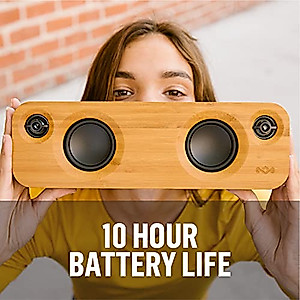 House of Marley Get Together Mini: Portable Speaker with Wireless Bluetooth Connectivity, 10 Hours of Indoor/Outdoor Playtime, and Sustainable Materials, Signature Black