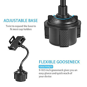 Cup Holder Car Mount for All Phone for Samsung Galaxy S22, S22 Plus, S22 Ultra, Xcover6 Pro, F42 M22 M52 M32 A52s A03s A12 Nacho Z Flip3 M21 F22 A22 F52