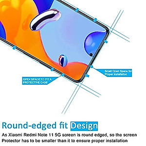 NEW'C 3 Pack Designed for Xiaomi Redmi Note 11 Pro, Redmi Note 11 Pro 5G, Anti-Scratch, Anti-Fingerprints, 9H Hardness, 0.33 mm Ultra Transparent, Ultra Resistant