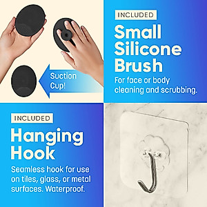 Silicone Back Scrubber for Shower- 36 Inches Back Body Brush Extra Long for Exfoliating & Massaging Hygienic Back Washer with Handle, Shower Silicone Back Scrubber for Men and Women, Black.