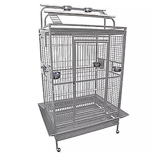 King's Cages 8004030 40X30X72 Play Pen Bird Cage Parrot Cockatoo Macaw Amazon Grey Silver Color