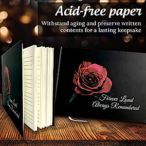 Funeral Guest Book | Memorial Guest Book | Guest Book for Funeral Hardcover | Guestbook for Sign in, Celebration of Life Memorial Service | Funeral Guest Sign Book with Memory Table Card Sign Included