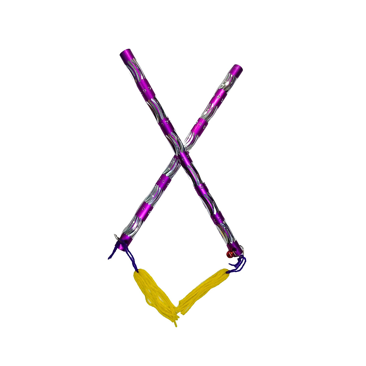 JAGMOR Navratri Special dandiya| Metal Aluminum Navratri Raas Garba Dandiya Sticks, 1 Big Pair and 1 Small Pair, Pink Color, Pack of 4