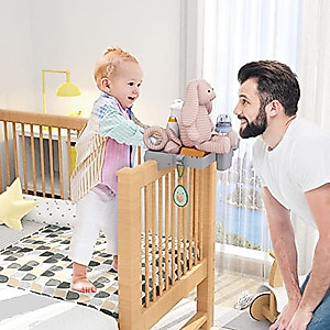 Ronlap Folding Bedside Shelf, Bunk Bed Shelf Organizer for Top Bunk Clip On Nightstand for Loft Bed Plastic Bedside Shelf Tray for Kids with Cupholder Hooks Hanging Cup, Small Size, Grey