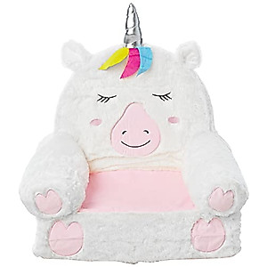 Amazon Basics Children's Plush Toddler Chair, Unicorn, Medium, Multicolor
