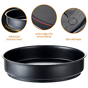 2 Pack Steel Lazy Susan Turntable Cabinet Organizer, 12'' and 10'' Rotating Storage Containers Lazy Susan for Kitchen Cabinet Pantry Bathroom (10'' and 12'')