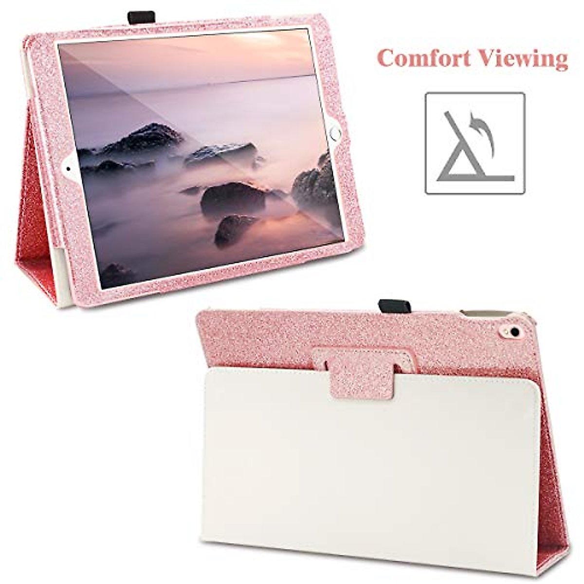 Fingic for iPad 10.2 Case 2021/2020/2019 - iPad 9th/8th/7th Generation Case Luxury Sparkly Folio Folding Stand Cover Auto Wake/Sleep Smart Case for New iPad 10.2” 2021/2020/2019 (9th/8th/7th Gen)