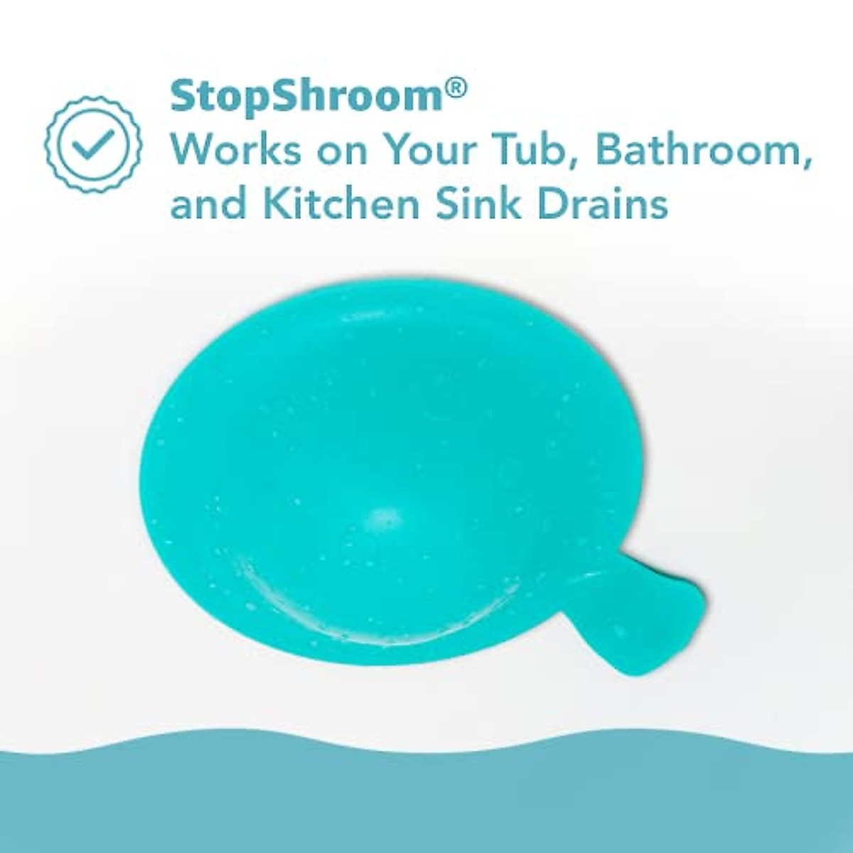 StopShroom STBLU232 Universal Stopper Plug Cover for Bathtub, Bathroom and Kitchen Drains, Aqua