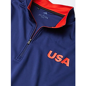 Adidas Golf USA Golf Lightweight Layering Top, Dark Blue/White, Small