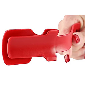Home-X Shoe Helpers, Ergonomic Easy Shoe Helpers with Curved Handles for Pulling Shoes On, One Size Fits All, Durable Plastic for Multiple Uses, Set of 6, 6" L x 1 ¾” W x 1 ¼” H, Red
