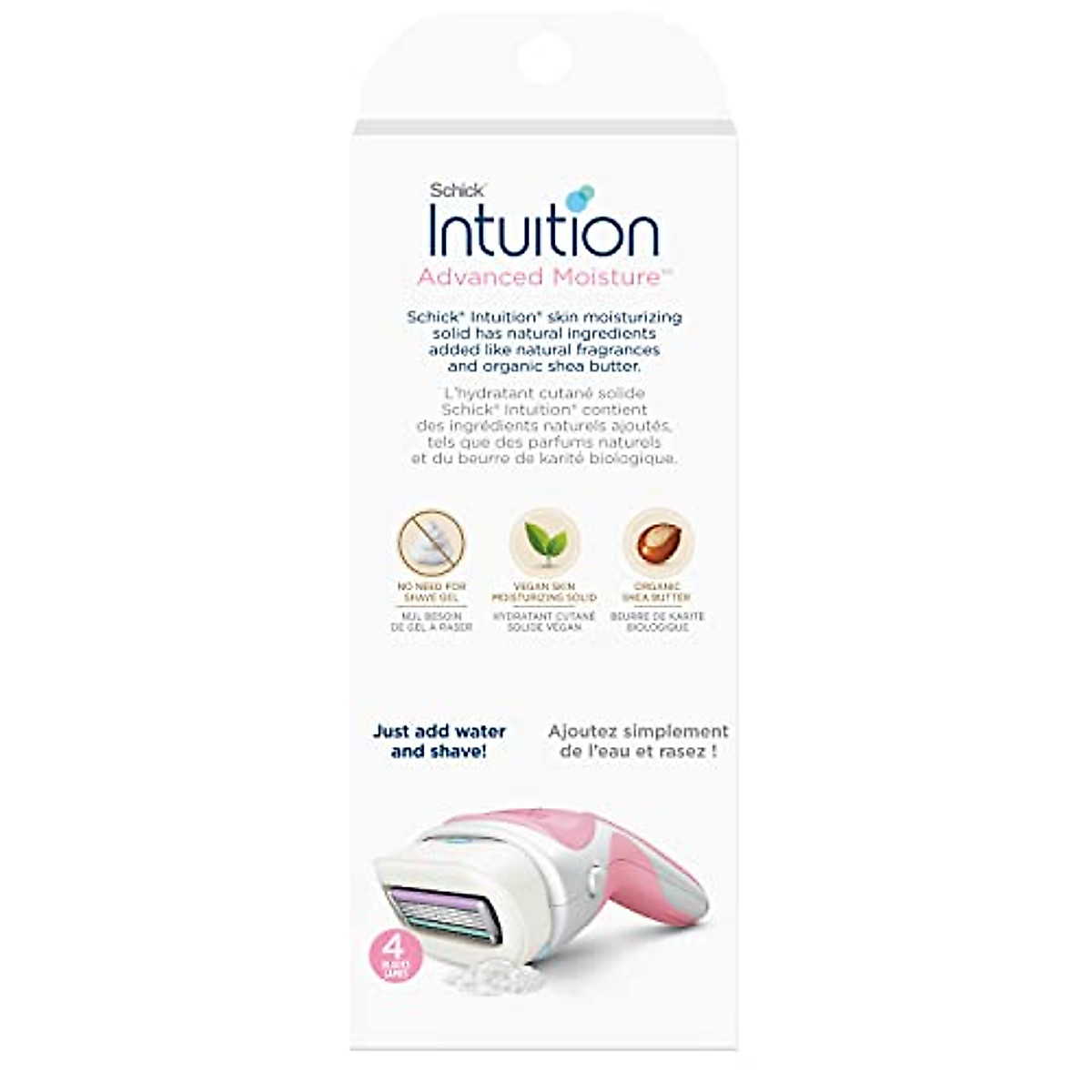 Schick Intuition Advanced Moisturizing Womens Razor with Shea Butter, 1 Handle with 2 Refills