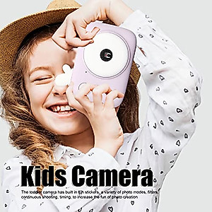 Restokki Kids Camera, 1280 * 720 Pixels Timed Shooting Children Digital Camera Mini Portable HD Selfie Camera Toys for Toddler' s Birthday Gift(Purple)