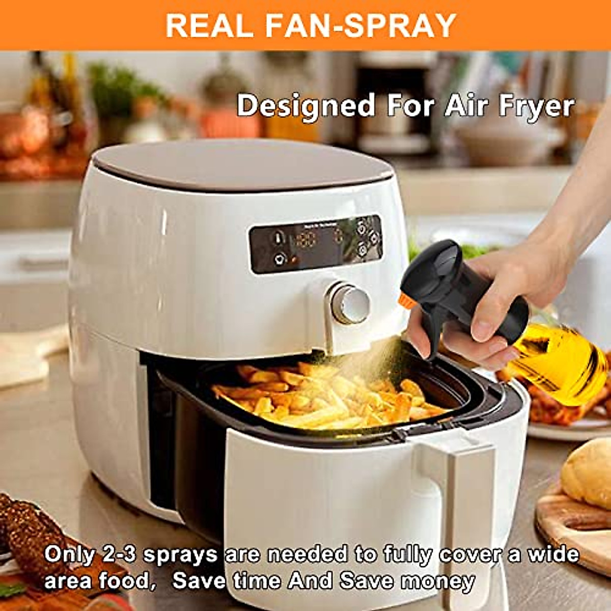 Oil Sprayer for Cooking - 210ml Glass Olive Oil Dispenser Bottle Spray Mister-Reusable Food Grade Oil Vinegar Spritzer Sprayer Bottles,kitchen Gadgets Accessories for Air Fryer,Salad Making,Baking,BBQ
