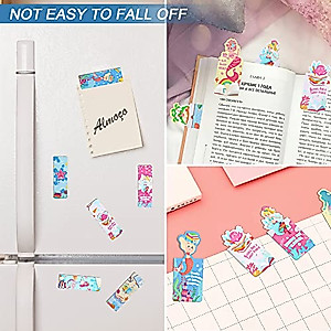 MWOOT 24Pcs Mermaid Magnetic Bookmarks for Kids, Cute Magnet Book Markers Kit for Book Lovers, Ocean Design Magnetic Page Marker Bookmark Supplies for Students Reading Lovers(12 Styles,4.5x3CM)