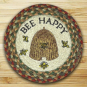 Earth Rugs Trivet, 10", Bee Happy