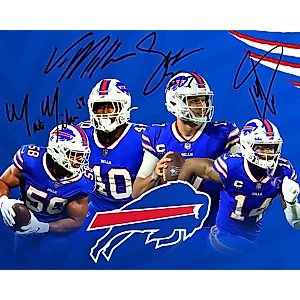 Ikonic Fotohaus Josh Allen Stefon Diggs Von Miller Matt Milano Signed Photo Autograph Print Wall Art Home Decor