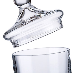 Diamond Star 14.5" 3 Tier Decorative Round Glass Storage Jars with Lids, Decorative Round Stackable Snack Storage Canister with Lid for Sweets, Animal Treats, Nuts, Coffee Bean and Building Blocks